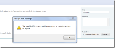 Unable to import spreadsheet into SharePoint – CIAOPS