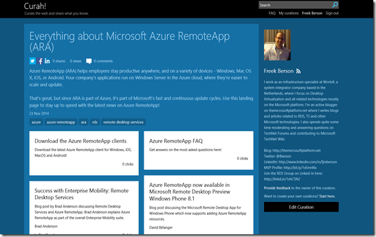 The Microsoft Platform: Microsoft Azure RemoteApp (ARA) on Curah!