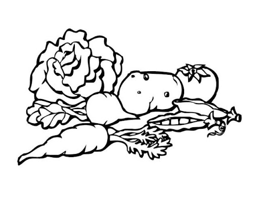 VEGETABLE BASKETS COLORING PAGES