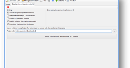 Microsoft Dynamics CRM Blog: CRM to all: XrmToolbox: Solution Import