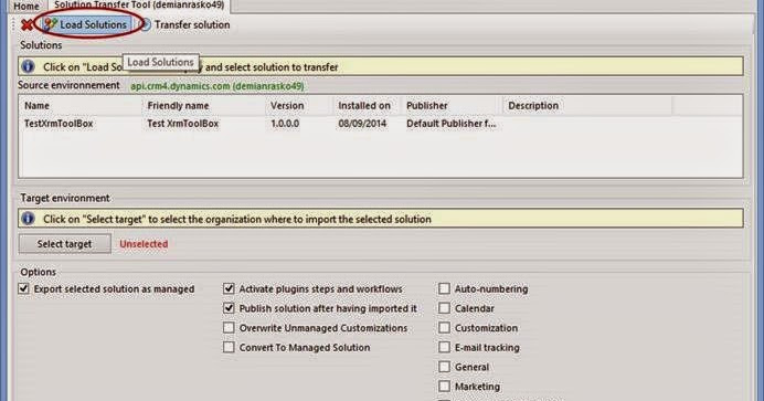 Microsoft Dynamics CRM Blog: CRM to all: XrmToolbox: Solution Transfer Tool