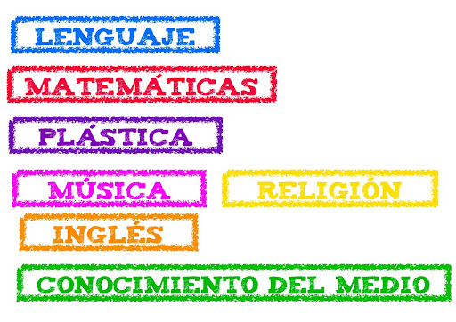 Etiquetas para materias escolares para pintar - Imagui