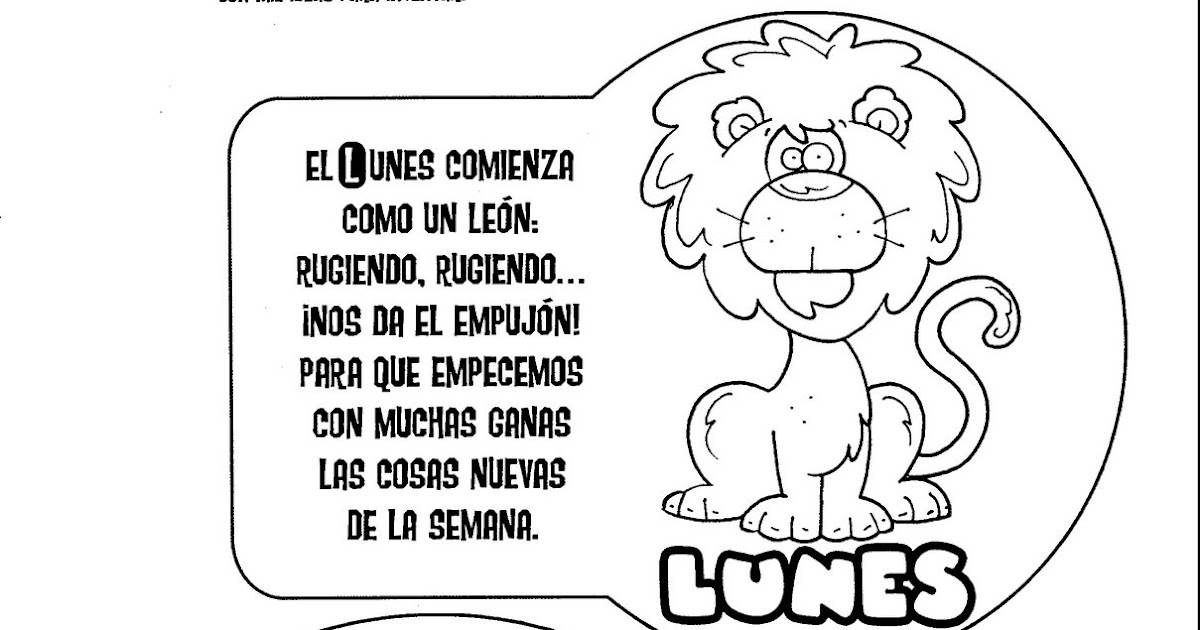 Pinto Dibujos: Los días de la semana para colorear