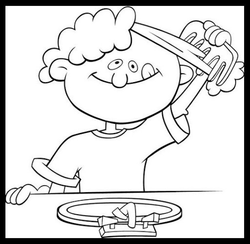 DIBUJOS DE HABITOS SALUDABLES PARA PINTAR