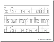 Memory Verse Helps-Genesis 1:27