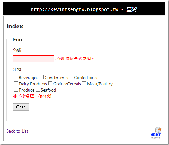 Mrkt 的程式學習筆記 Asp Mvc Checkboxlist 與 Validationmessage Asp Mvc 4 Without Bootstrap