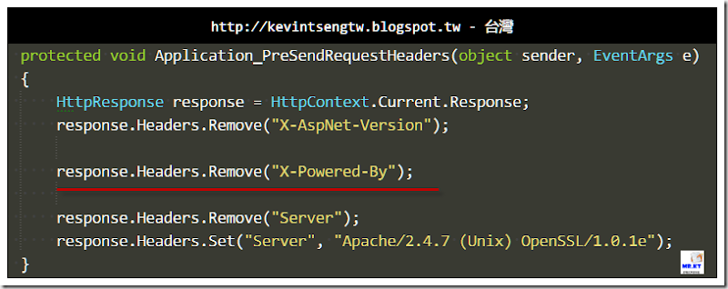 mrkt 的程式學習筆記: ASP.NET MVC - 移除特定的 Response Headers 內容