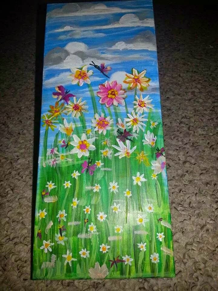 Acrylic painted Daisies!!