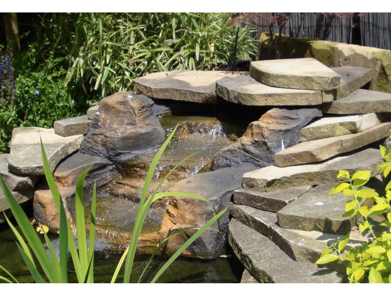 fiberglass waterfall feature rock effect garden or pond | eBay