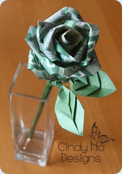 West Coast Origami: Money Rose in Full Bloom!