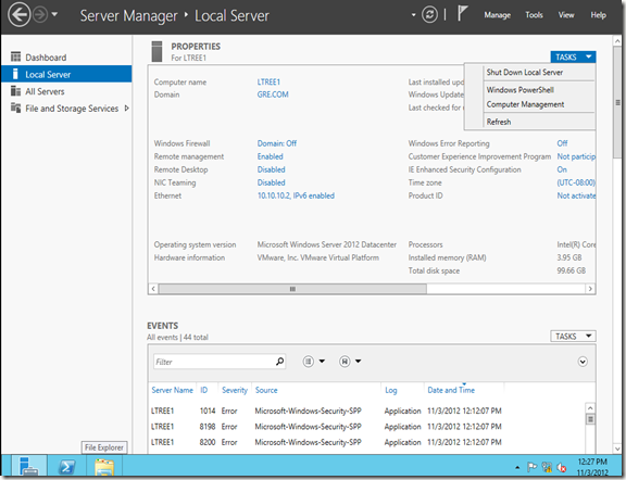 Restarting and Shutting Down a Windows 2012 Server - Gethyn Ellis