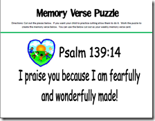 Psalm 139:14-Memory Verse