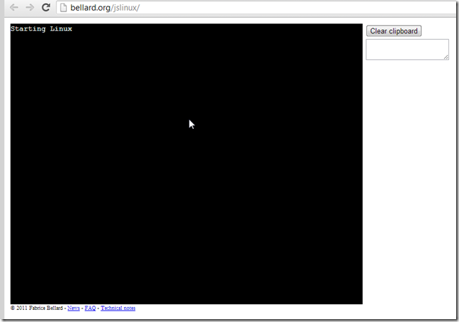 Dinis Cruz Blog: Running linux on the browser using jslinux