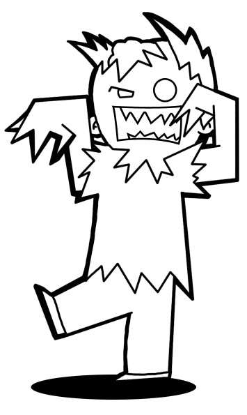 ZOMBIE COLORING PAGES