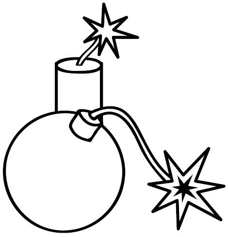 Dibujo de bomba para colorear - Imagui