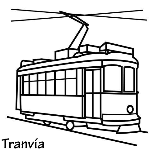 Tranvias Autobus Tranvia Tramway Trams Sketch Coloring Page
