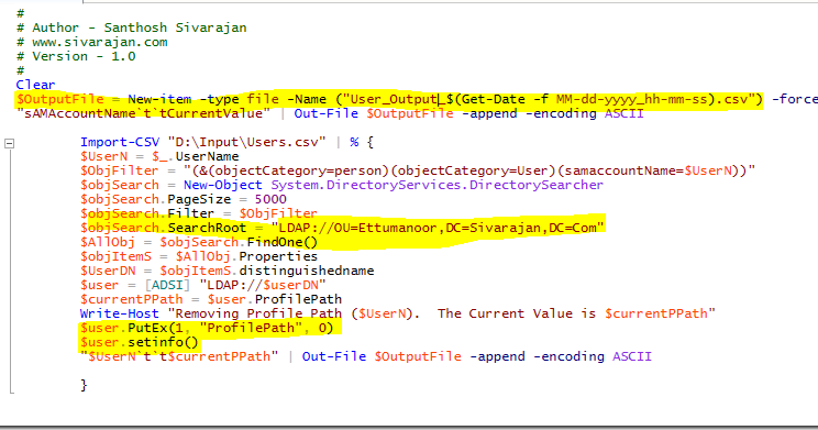 Update Profilepath In Active Directory Powershell Script ~ Santhosh Sivarajan S Blog