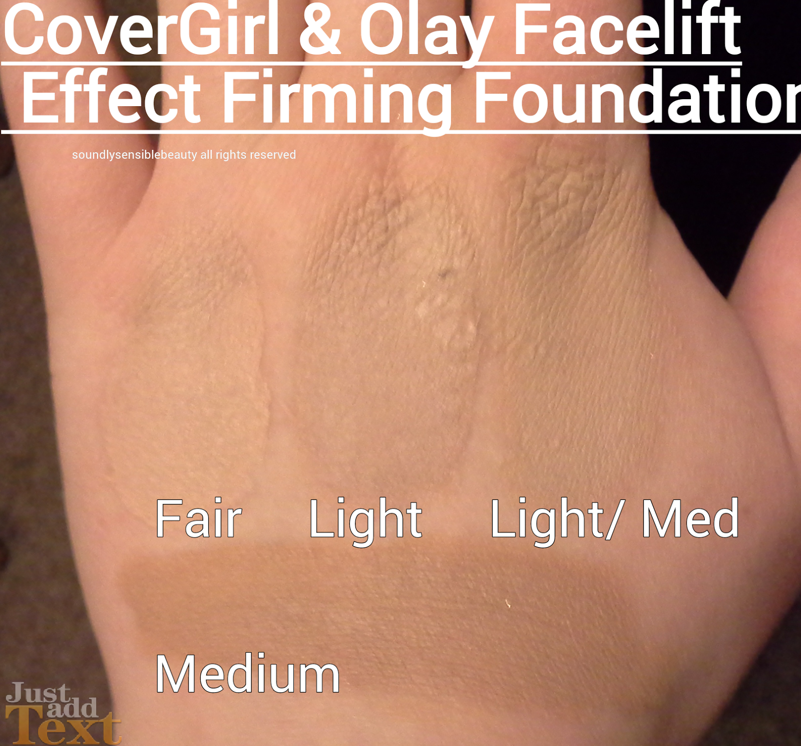 CoverGirl & Olay Facelift Effect Firming Foundation-All Shade Swatches ...