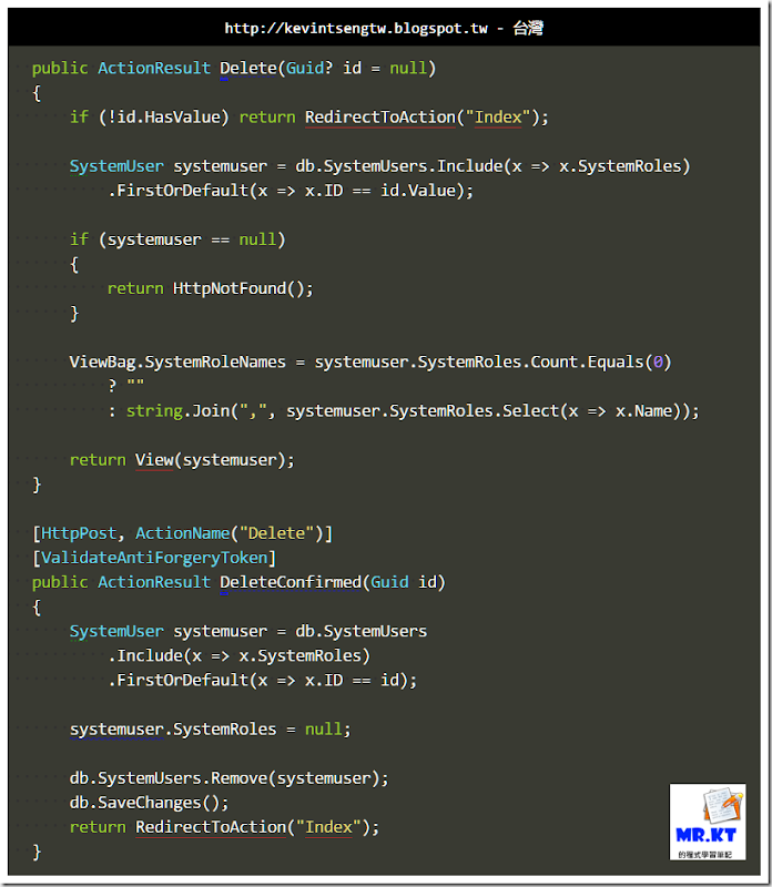 Mrkt 的程式學習筆記 Asp Mvc 使用 Entity Framework Code First 變更多對多關聯資料