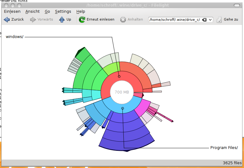 Run like Hell: Visualization of disk usage: filelight