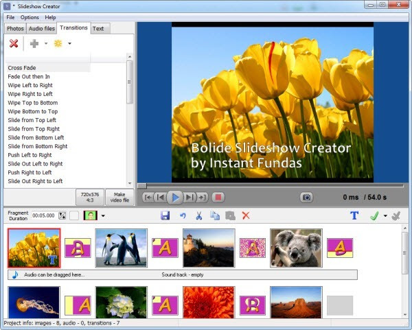 Bolide Free Video Slideshow Creator