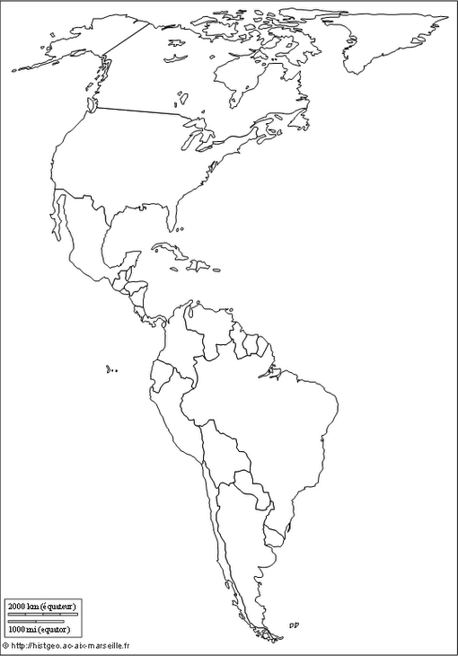 Mapa continente americano mudo - Imagui
