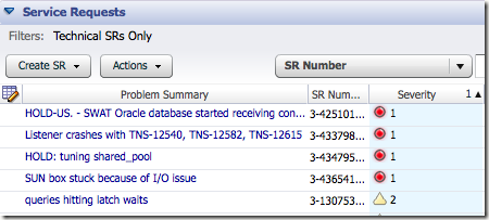 Last In - First Out: Oracle 11.2.0.n - Sev 1, Sev 1, Sev 1, and Sev 1