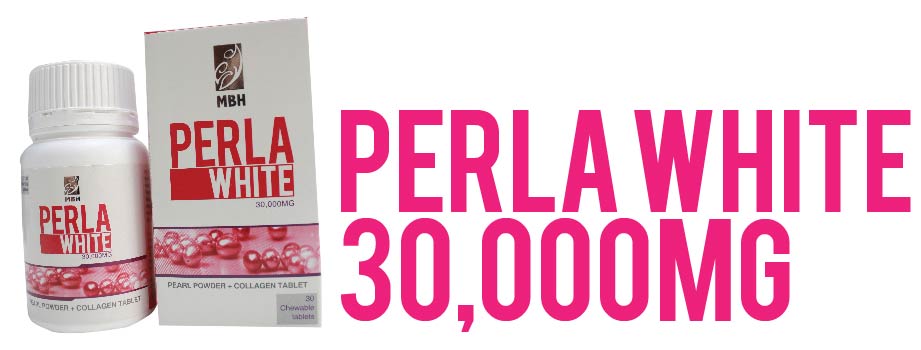 YMYRAZ BEAUTIE PRODUCT: PERLA WHITE 30 000MG PEARL POWDER+COLLAGEN TABLET