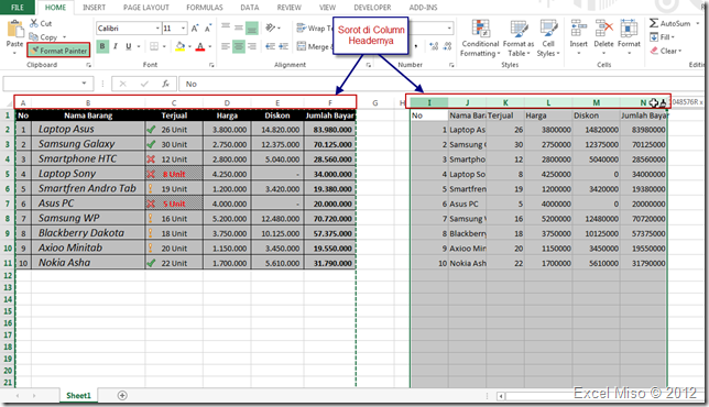 Excel Addict's Blog: Format Painter, Menerapkan Multiple Format dalam ...