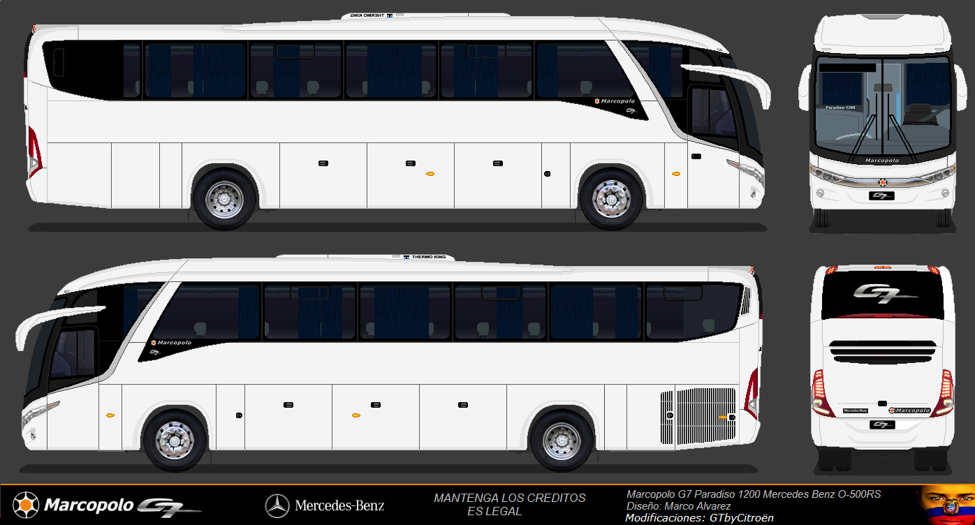 Bases Chile: Marcopolo Paradiso 1200 G7 Mercedes-Benz O500RS