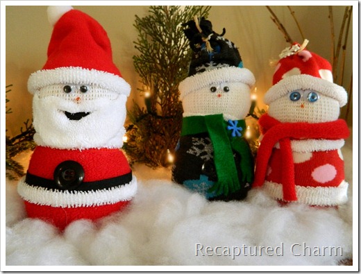 Recaptured Charm: Sock Snowman & Santa