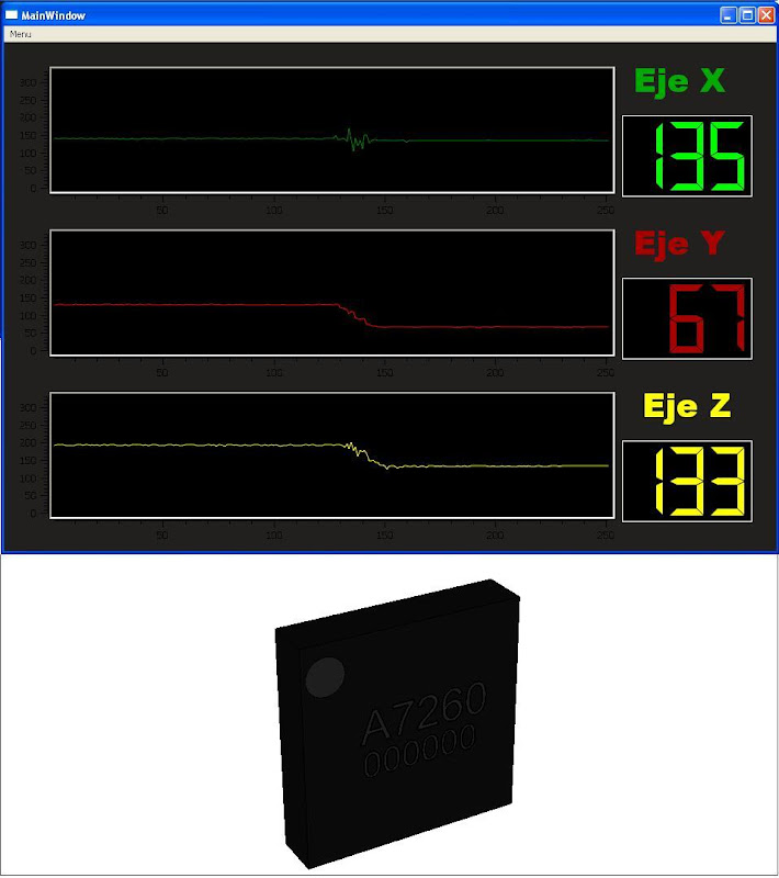 Brightbase: Prueba del acelerómetro MMA7260 con PIC y PyQwt