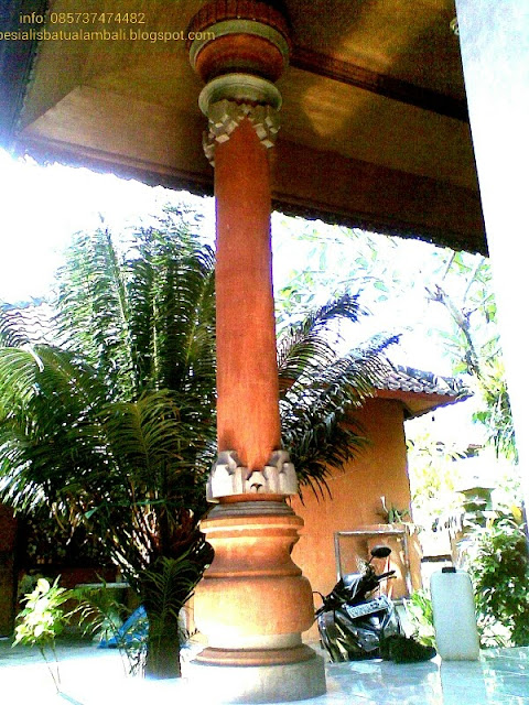 Pilar bulat bata dan batu padas bali - Spesialis Batu Alam Bali