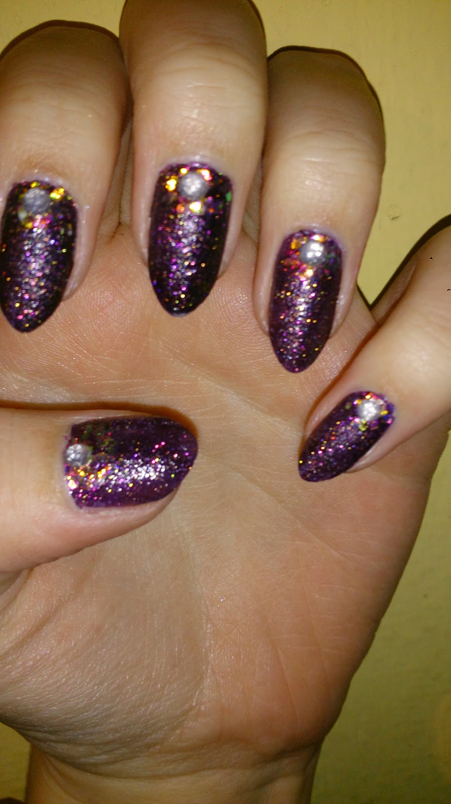 carysdoesnails: Purple Glitter and Rhinestones