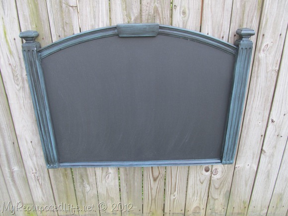 upcycled headboard chalkboard