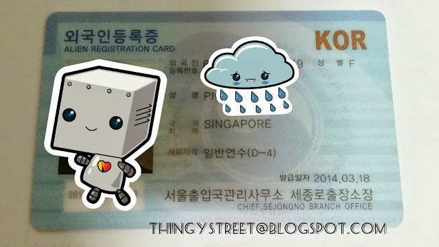 Thingystreet : Korea life - day 37 ( week6) / (Seoul) ARC card