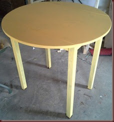 Elegantly Distressed: Yellow 36”Drop Leave Table