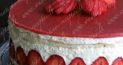 Sonatinos receptai: Braškių tortas “Fraisier”
