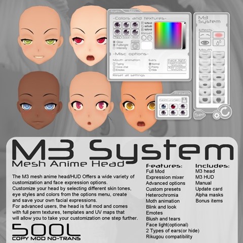 pmx mesh dolls collection: UTILIZATOR – M3 Mesh Anime Head