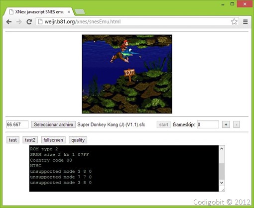 XNES–Emulador de Súper Nintendo portado a JavaScript y HTML5