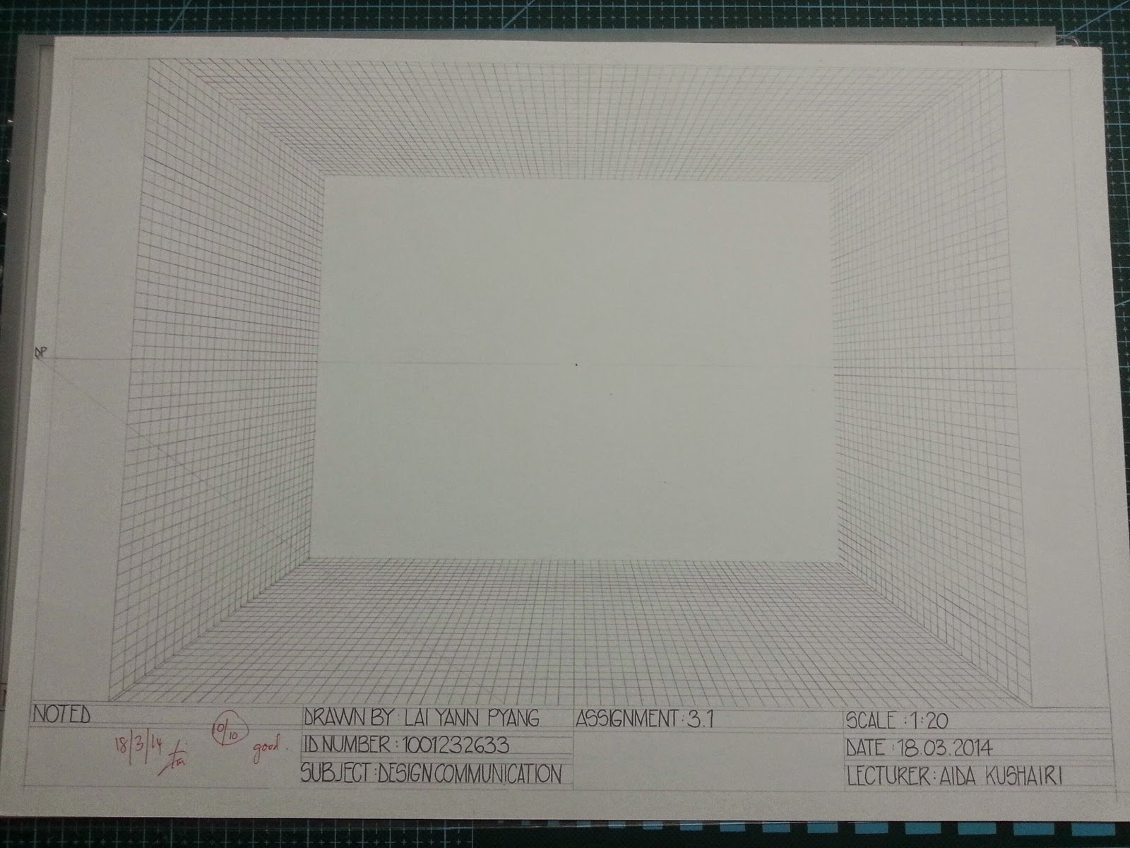 One point perspective ( grid )