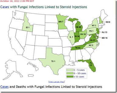 Avian Flu Diary: CDC Fungal Meningitis Update – Oct 18th