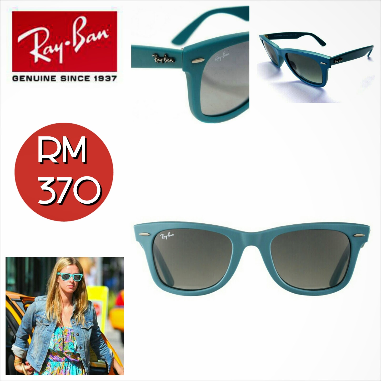 RAY BAN RB2140 Wayfarer (Matte Turquoise) ~ CLEARANCE STOCK!! - SHANTEK ...