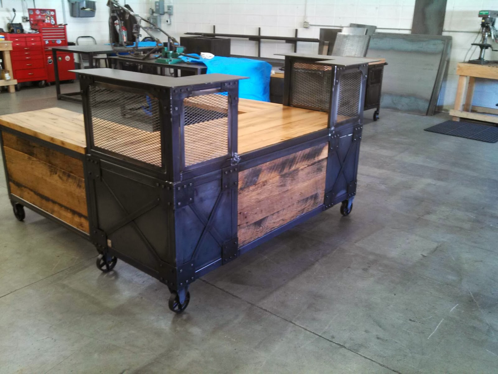 Real Industrial Edge Furniture llc: Industrial reception desk.