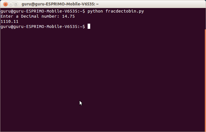 Python Palace: Decimal to binary with support for fractional numbers - Program with python.
