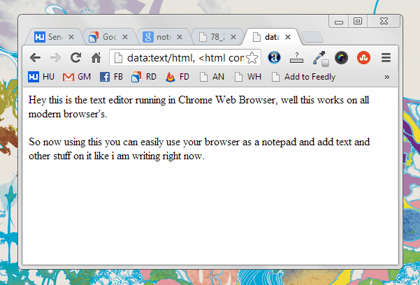 Convert Your Web Browser Into Text Editor Like Notepad