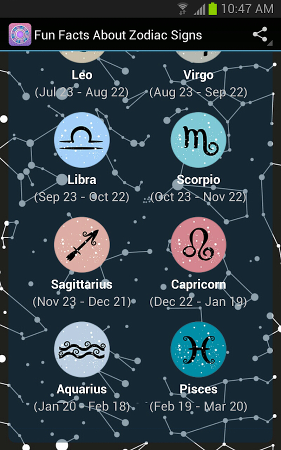 Fun Facts About Zodiac Signs - Android Apps on Google Play