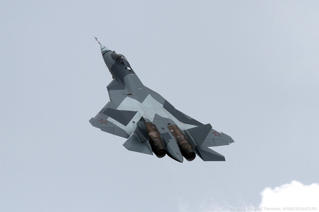 T-50 PAK-FA fighter aircraft performs during celebrations to celebrate ...