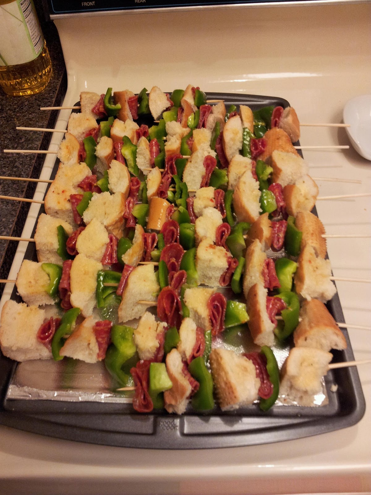 Cooking, Crafting, Eating, and Drinking: Pizza kabobs