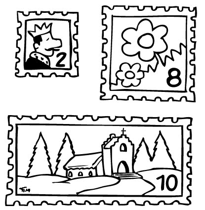 Timbre Postzegel Francobollo Kleurplaat Sello Briefmarke Colorear ...